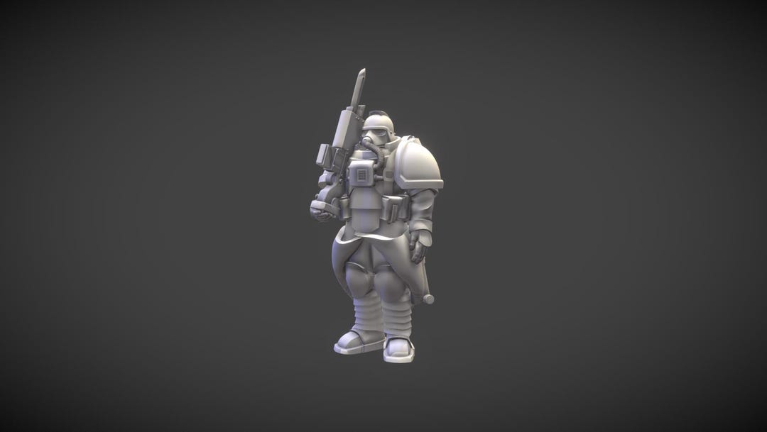 Krieg Marines Guard Pose Warhammer 40K STL & OBJ Digital Files for 3D ...