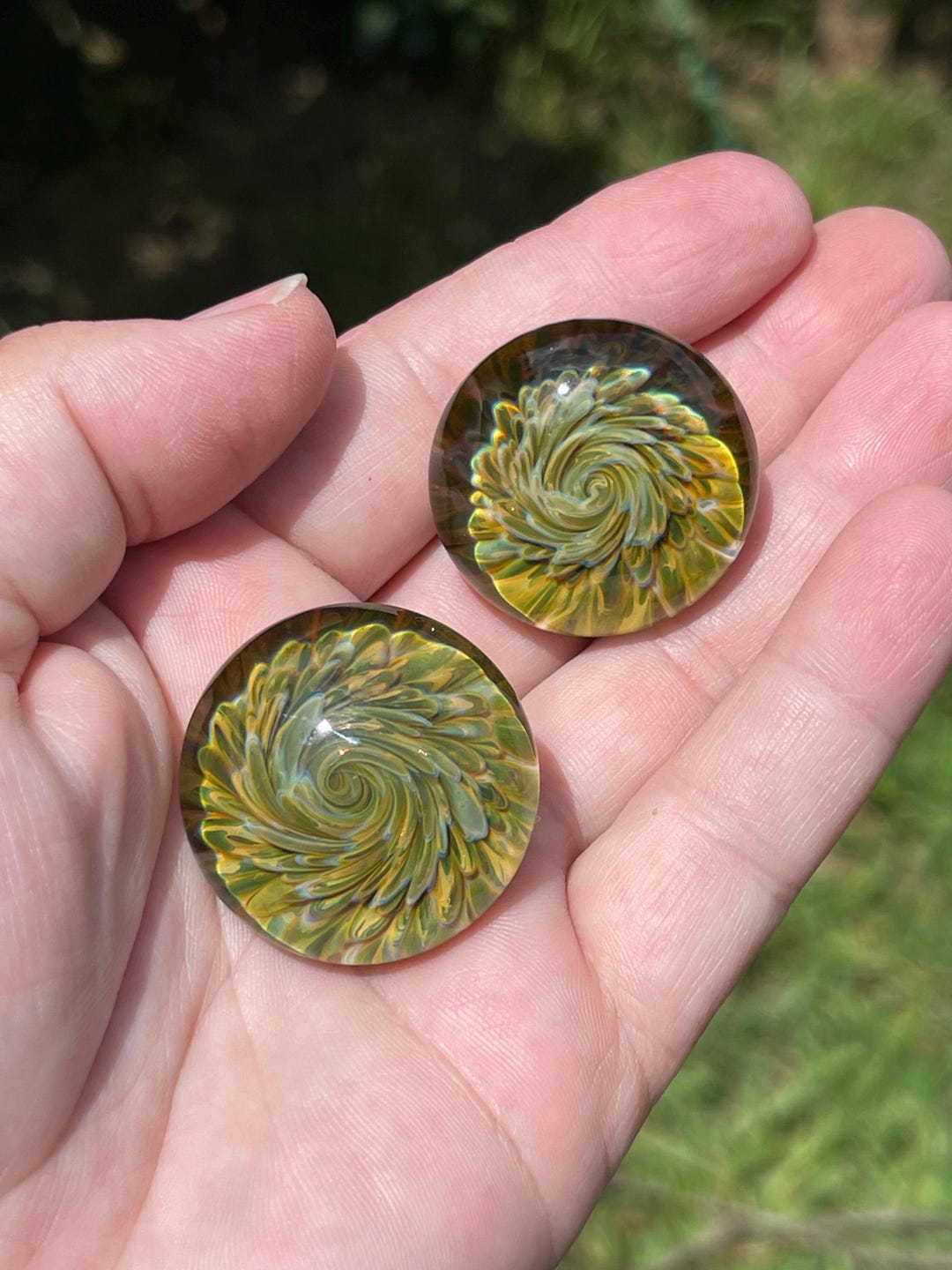 Pyrex Handmade Blown Glass Buttons, Set of 2. Handmade by Me, in ...