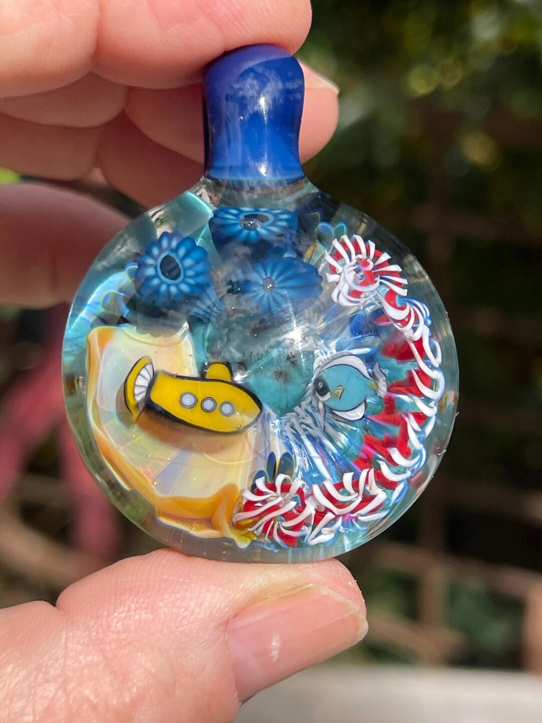 Wilbur Found a Yellow Submarine…. Ocean Scene Glass Pendant - Etsy