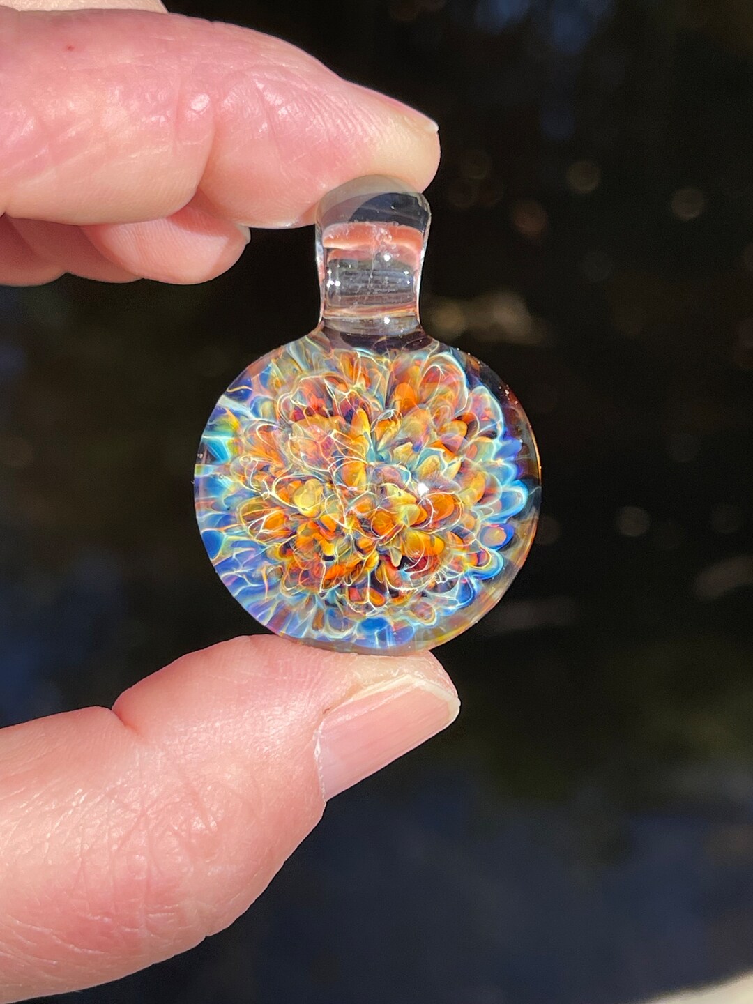 Little Pyrex Glass Frit Pendant With Clear Loop Handmade in - Etsy