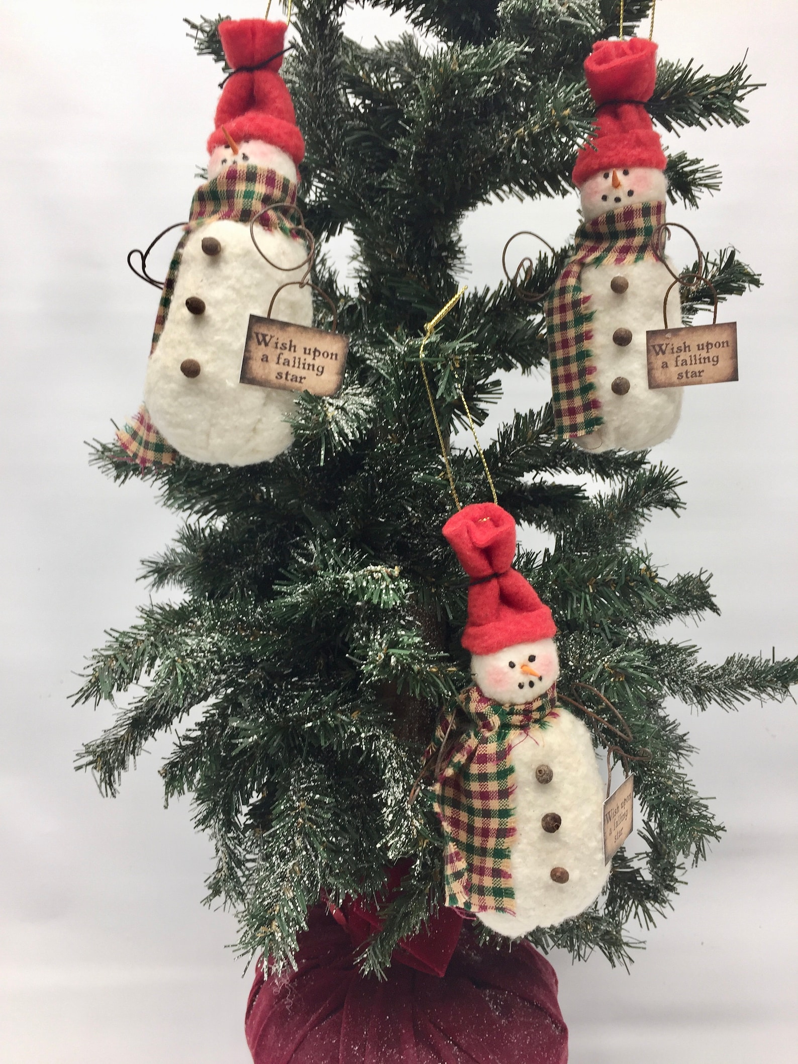 Primitive Snowman Tree Ornaments | Xmas Tree Decoration | Stocking ...