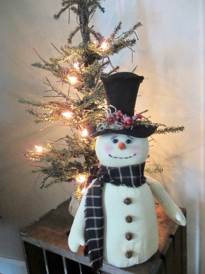 Primitive Snowman Doll Winter Home Decor Rustic Snowmen - Etsy