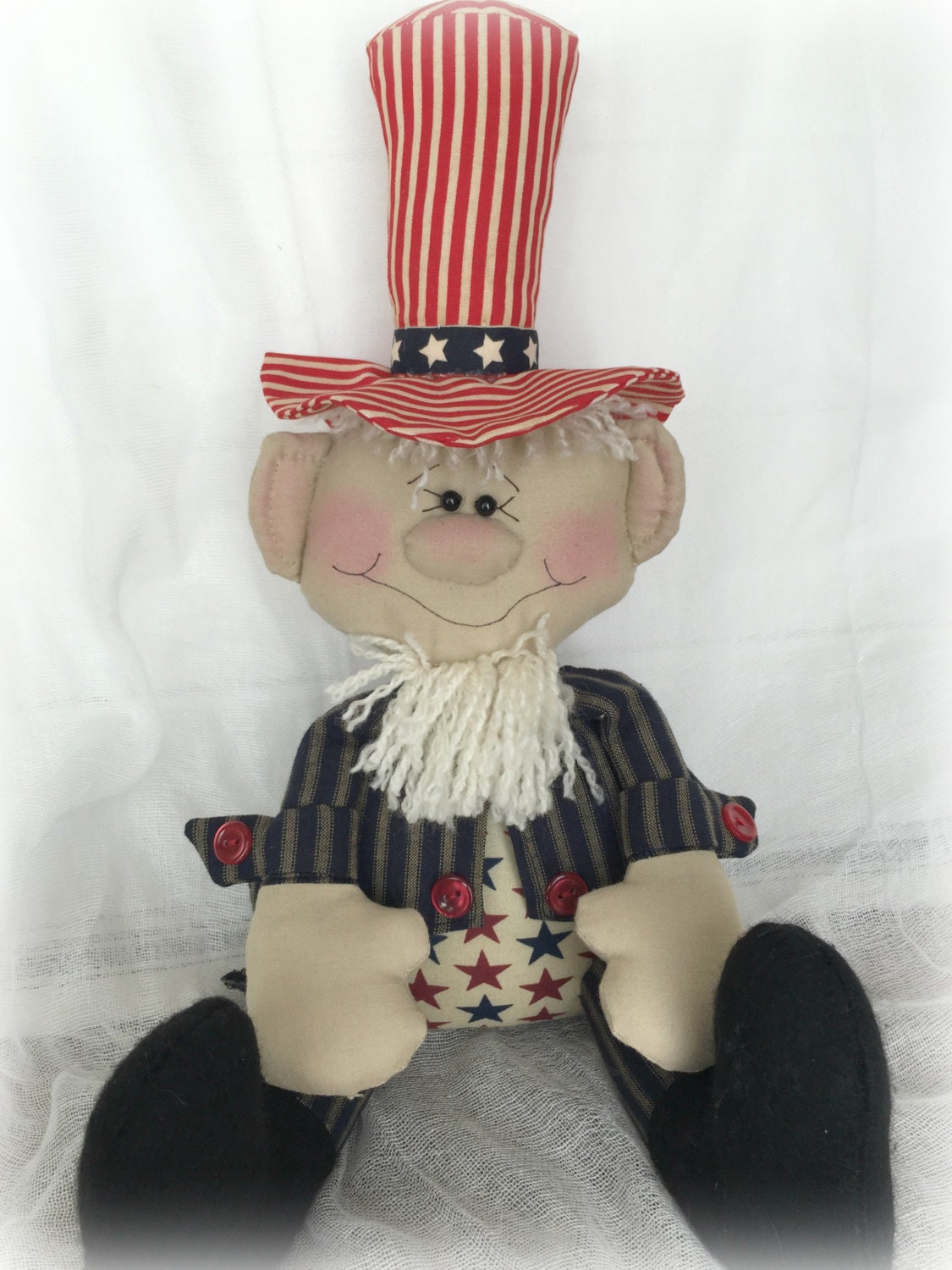 Uncle Sam Doll | Patriotic Decor | 4th of July Decor | Red White Blue ...
