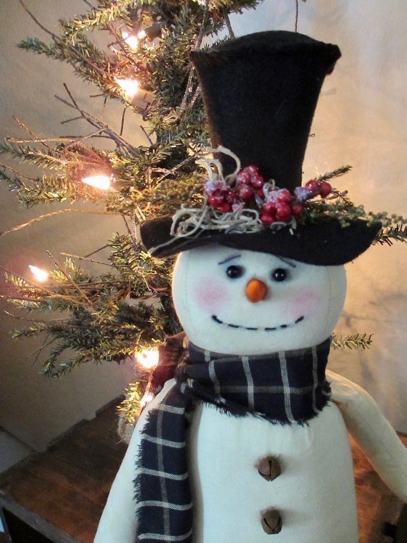 Primitive Snowman Doll Winter Home Decor Rustic Snowmen - Etsy