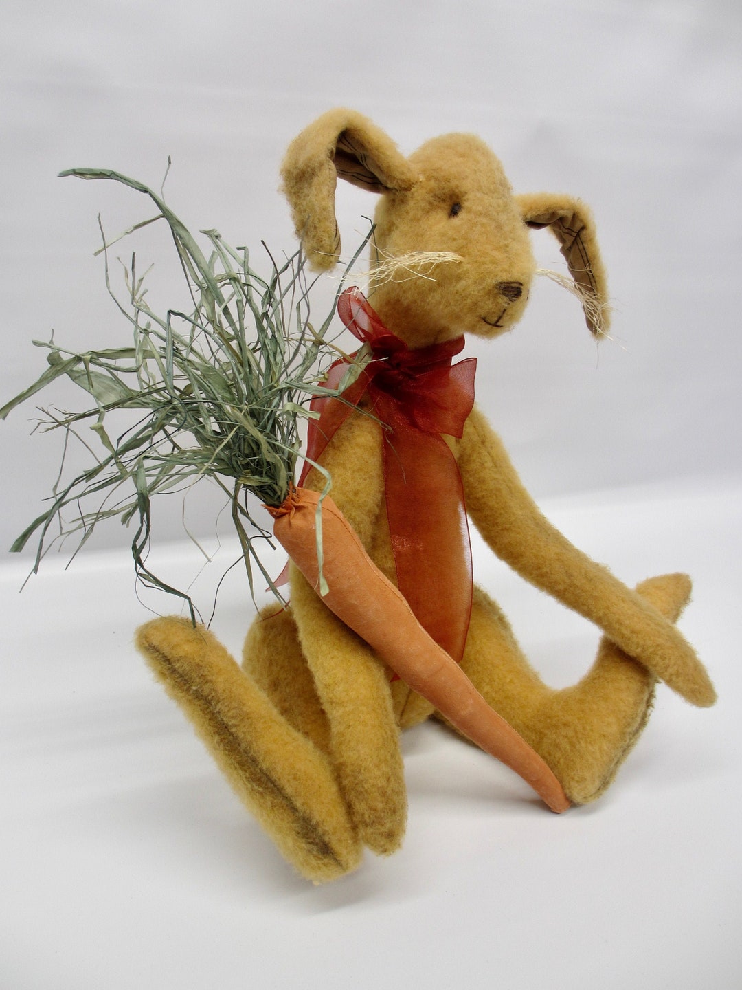 Primitive Bunny With Carrot | Rabbit Decoration | Rustic Bunny Decor ...
