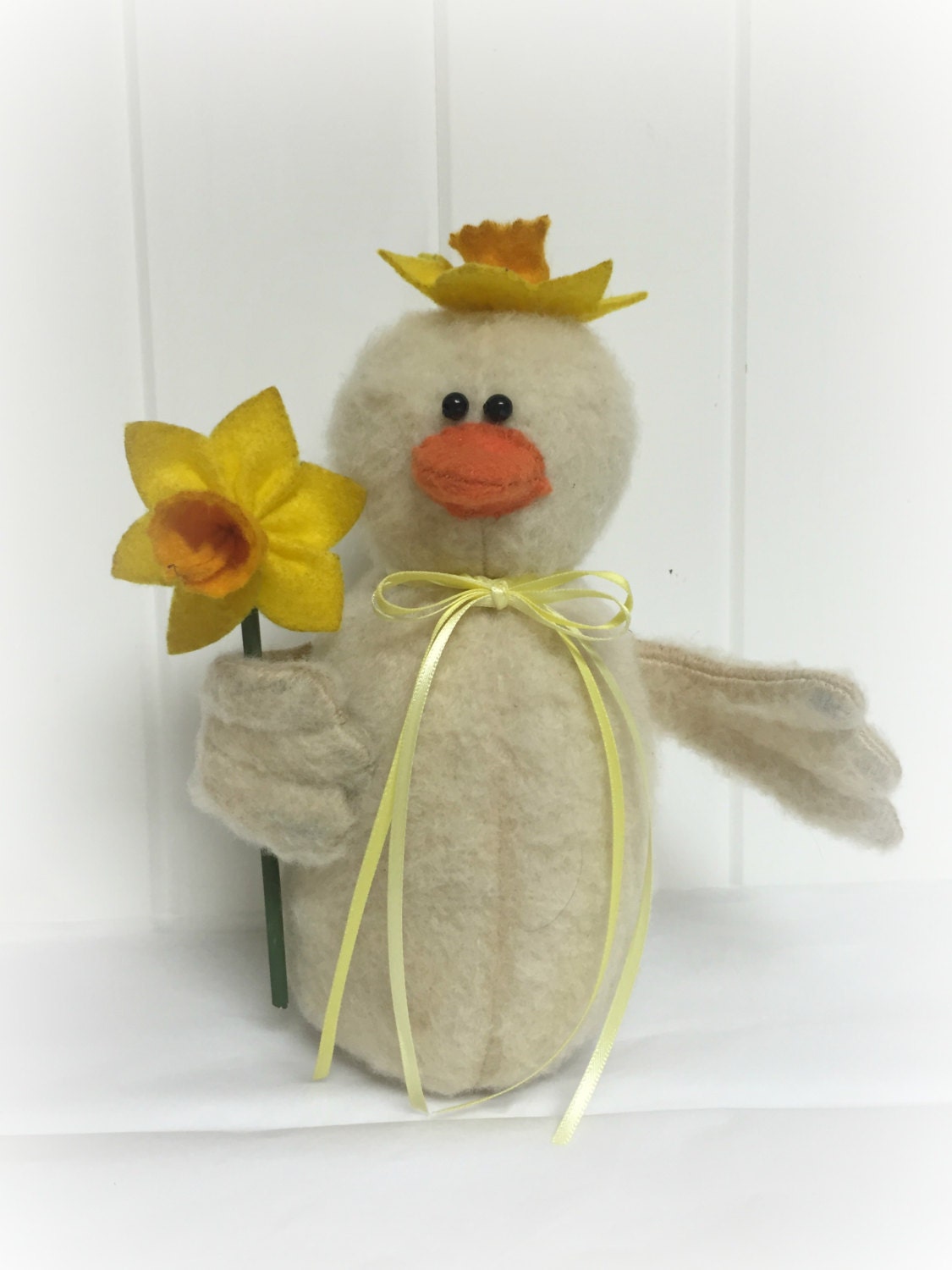 Handmade Spring Plush Easter Duck Decoration | Farmhouse Barnyard ...