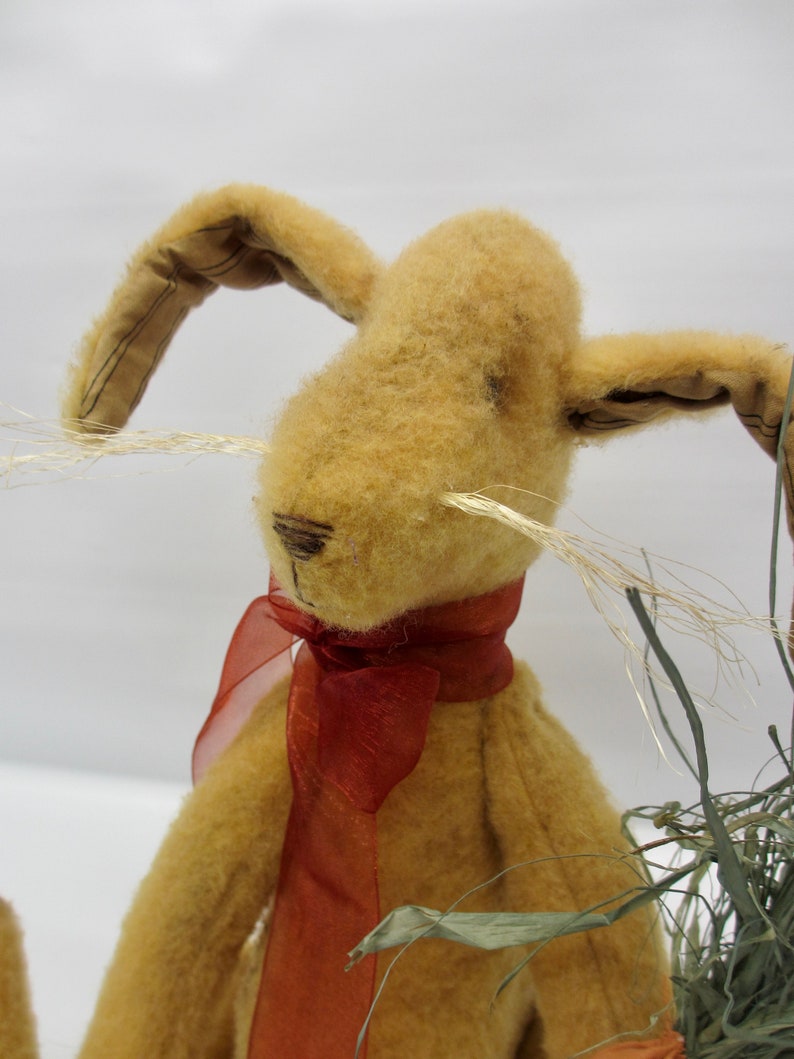 Primitive Bunny With Carrot Rabbit Decoration Rustic Bunny - Etsy