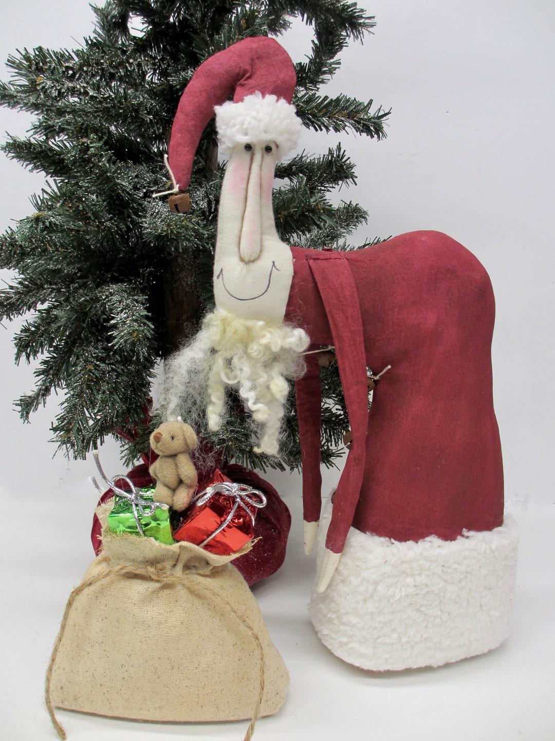 Primitive Handmade Santa Claus Doll | Folk Art Santa | Country Rustic ...