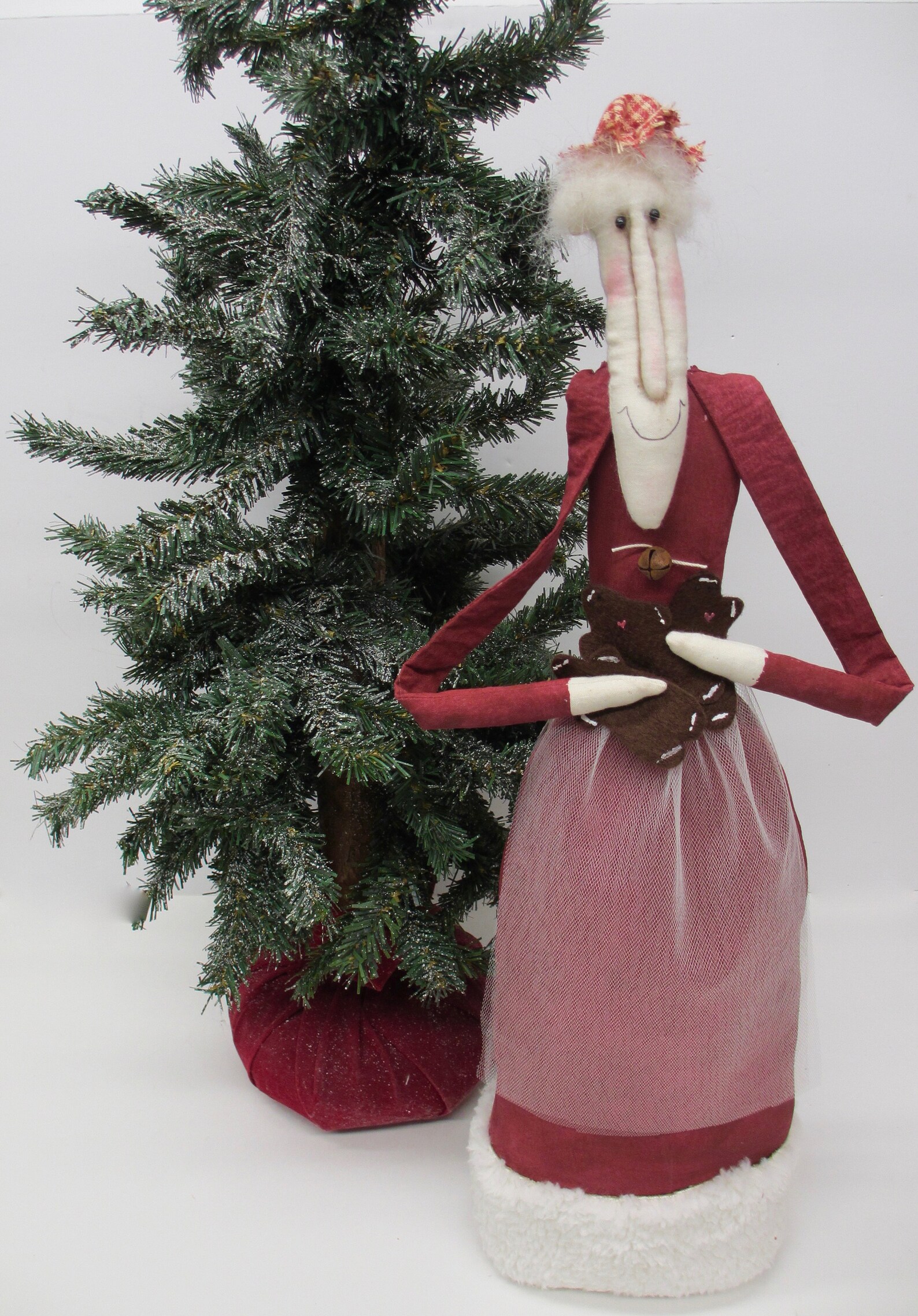 Primitive Handmade Mrs. Santa Claus Doll | Country Rustic Christmas ...