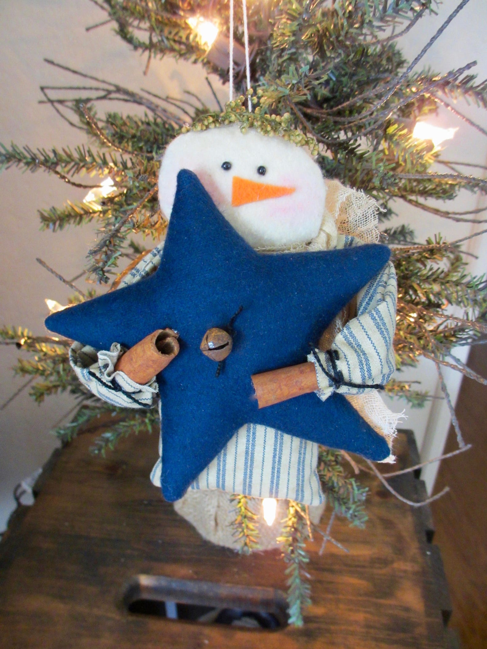 Snowman With Star Ornament | Handmade Ornament | Gift Tag | Christmas ...