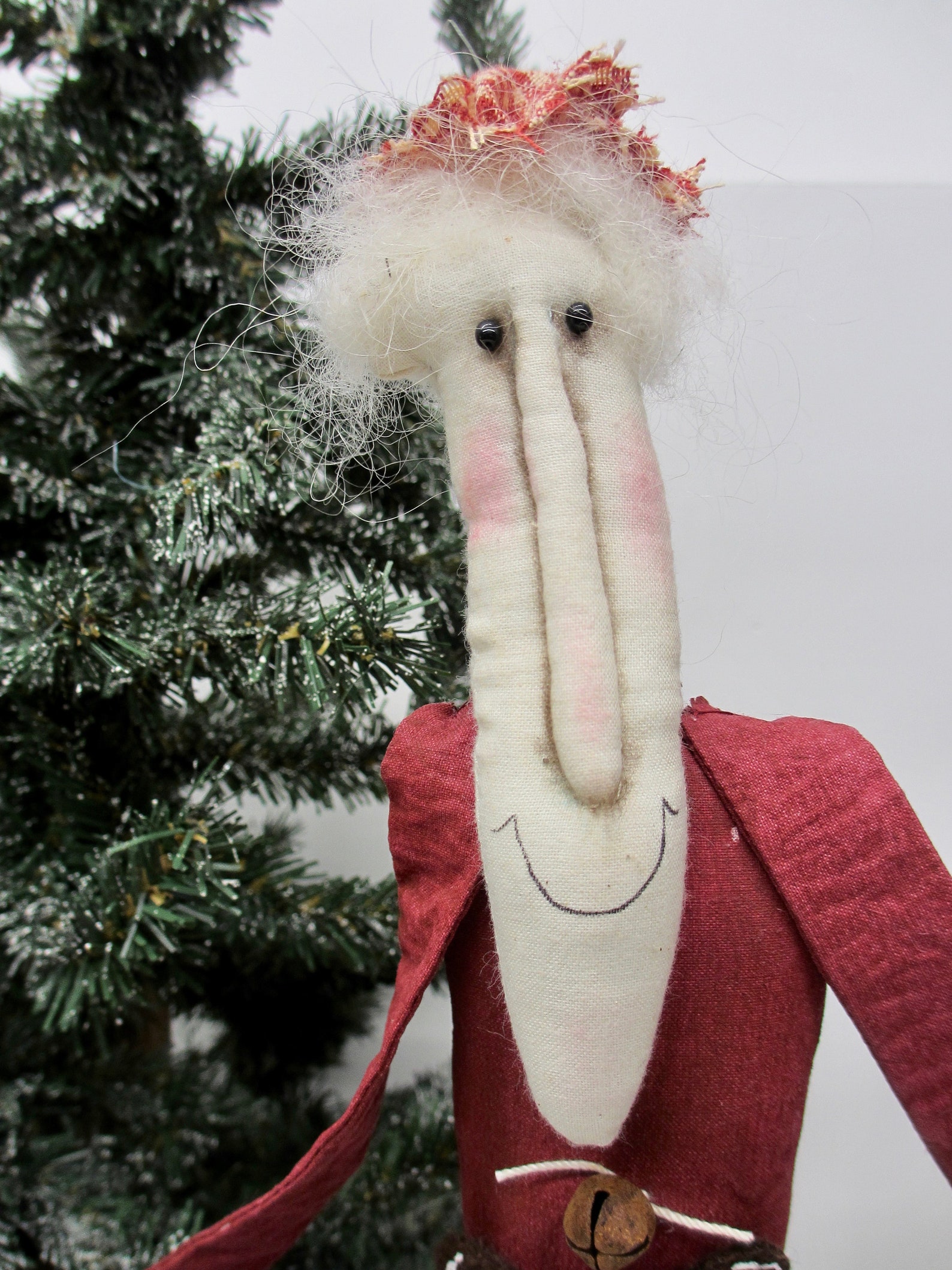 Primitive Handmade Mrs. Santa Claus Doll | Country Rustic Christmas ...