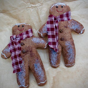 Handmade Fabric Gingerbread Men | Holiday Decor | Gingerbread Man ...