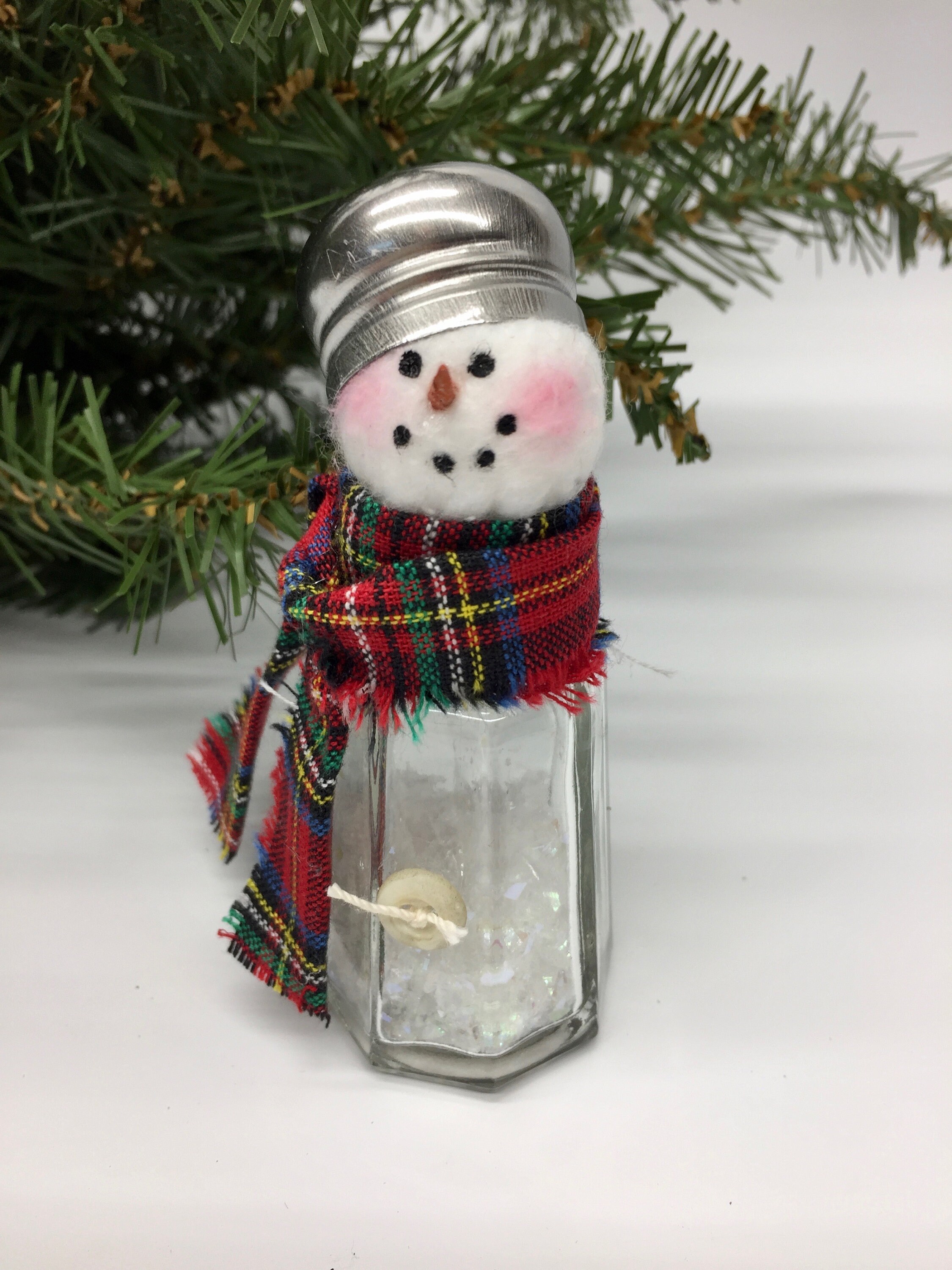 Salt Shaker Snowman | Christmas Decoration | Winter Decoration | Glass ...