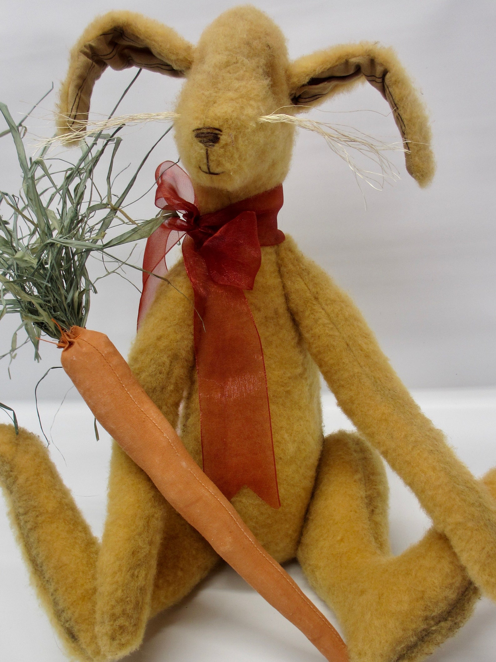Primitive Bunny With Carrot | Rabbit Decoration | Rustic Bunny Decor ...