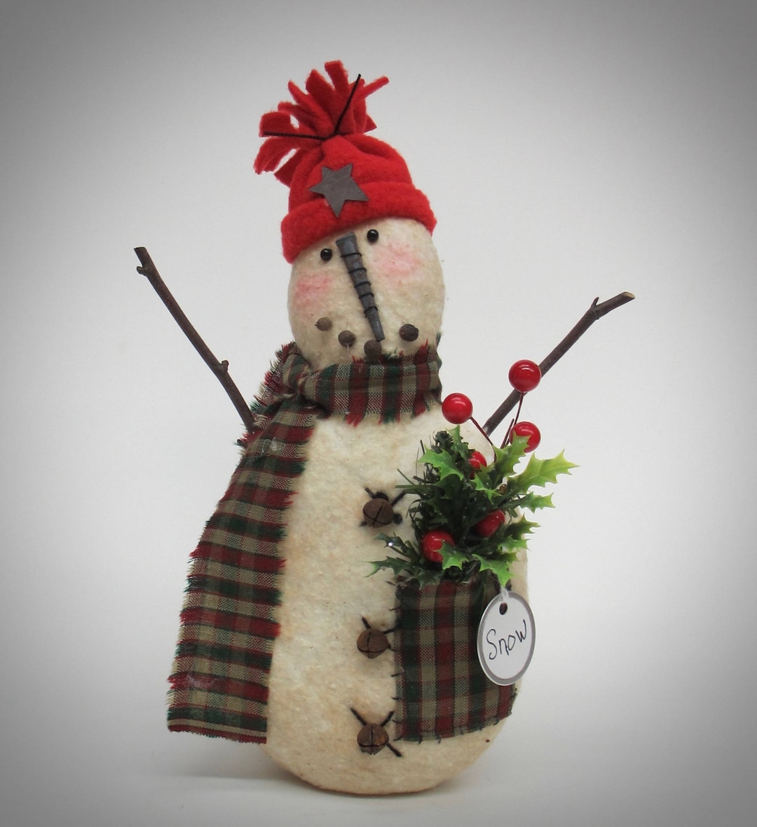 Rustic Snowman Decor | Primitive Snowman | Christmas Decoration ...