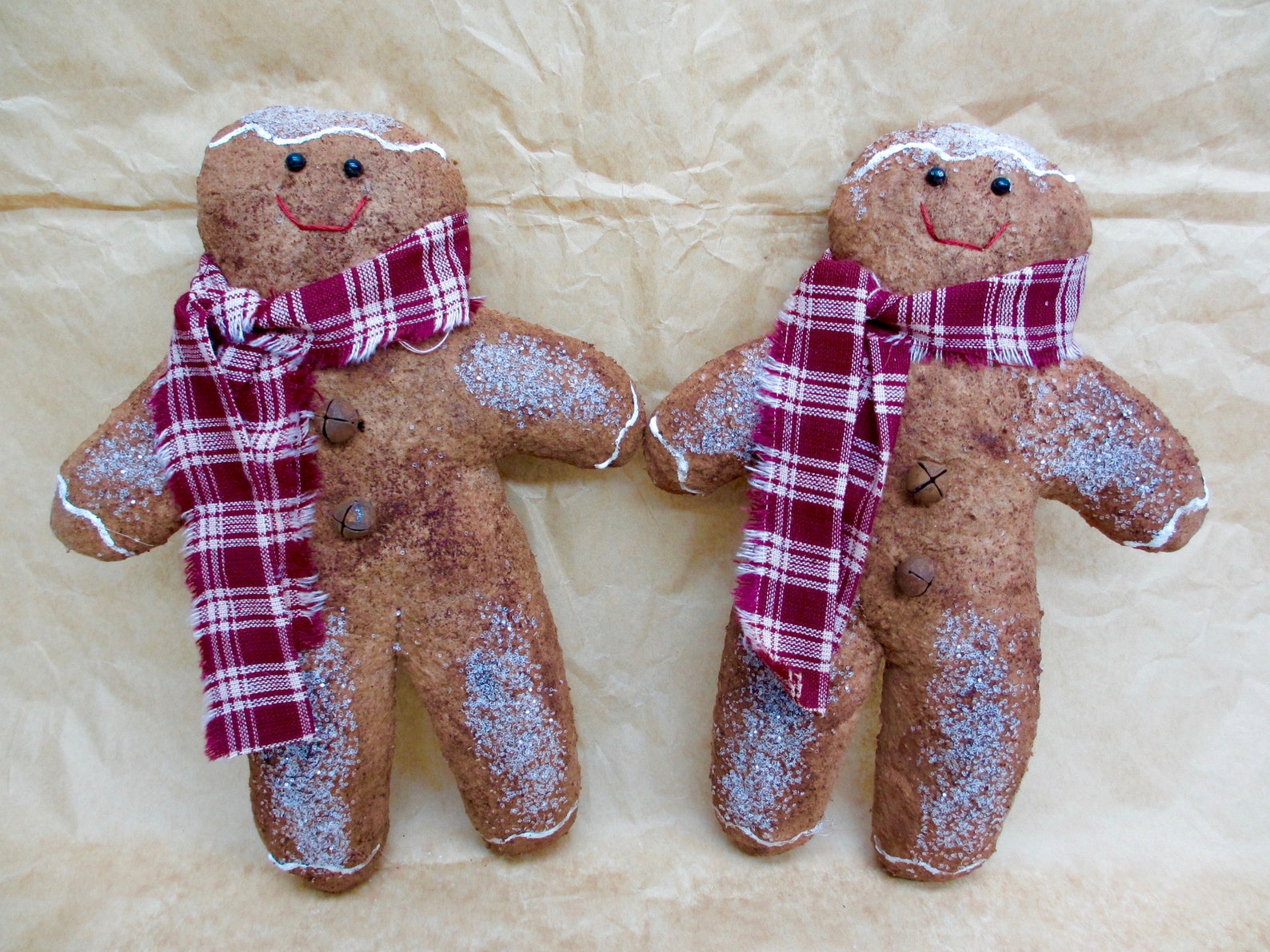 Handmade Fabric Gingerbread Men Holiday Decor Gingerbread - Etsy