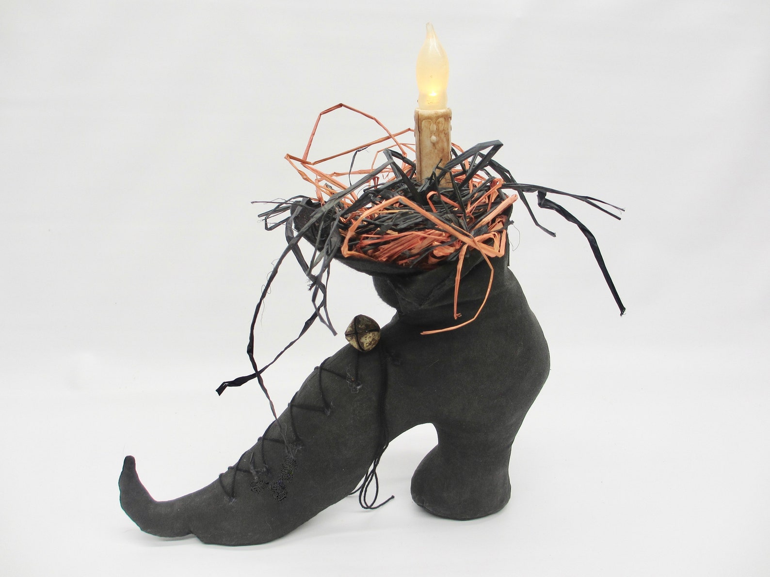 Lighted Halloween Witch Boot Primitive Witch Shoe Fall | Etsy
