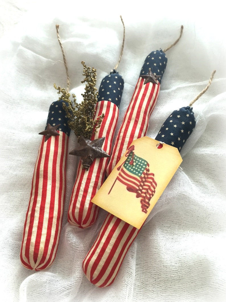 Primitive Patriotic Firecracker Fourth of July Decorations | Etsy
