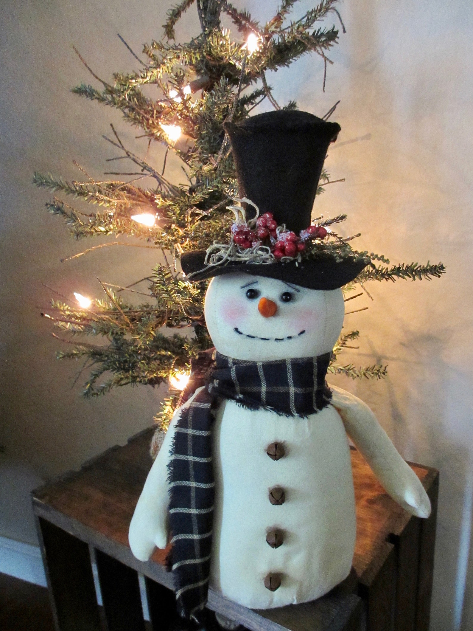 Primitive Snowman Doll Winter Home Decor Rustic Snowmen - Etsy