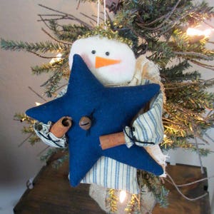 Snowman With Star Ornament | Handmade Ornament | Gift Tag | Christmas ...