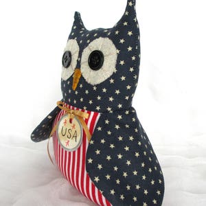 Prim Owl Decor | Patriotic Hoot Owl | 4th of July Decor | Red White ...