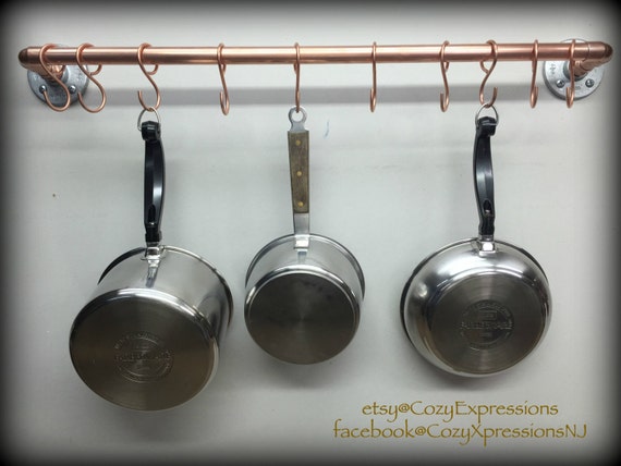 Handcrafted Hanging Copper Pot and Pan Rack Kitchen Storage | Etsy