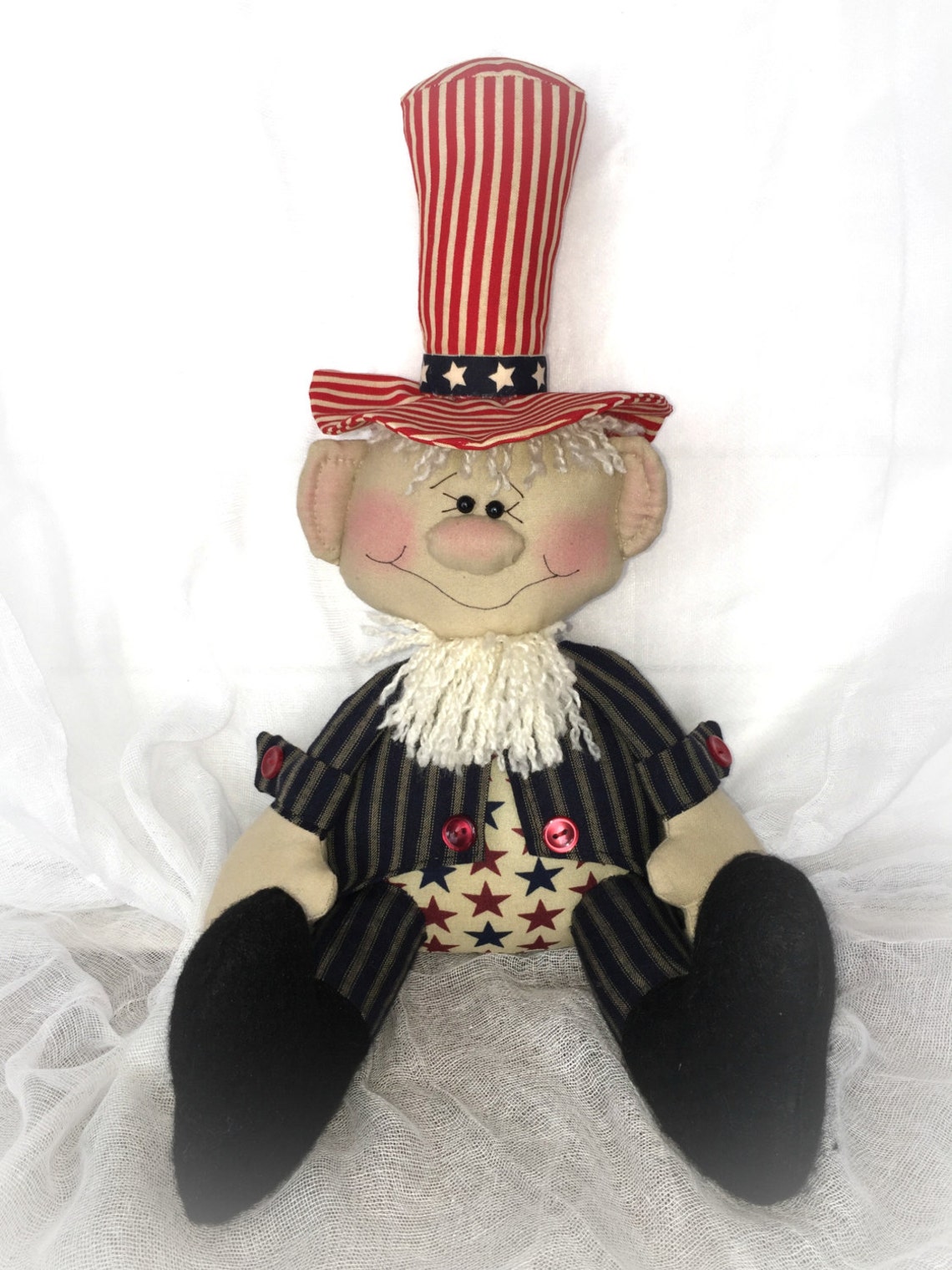 Uncle Sam Doll | Patriotic Decor | 4th of July Decor | Red White Blue ...