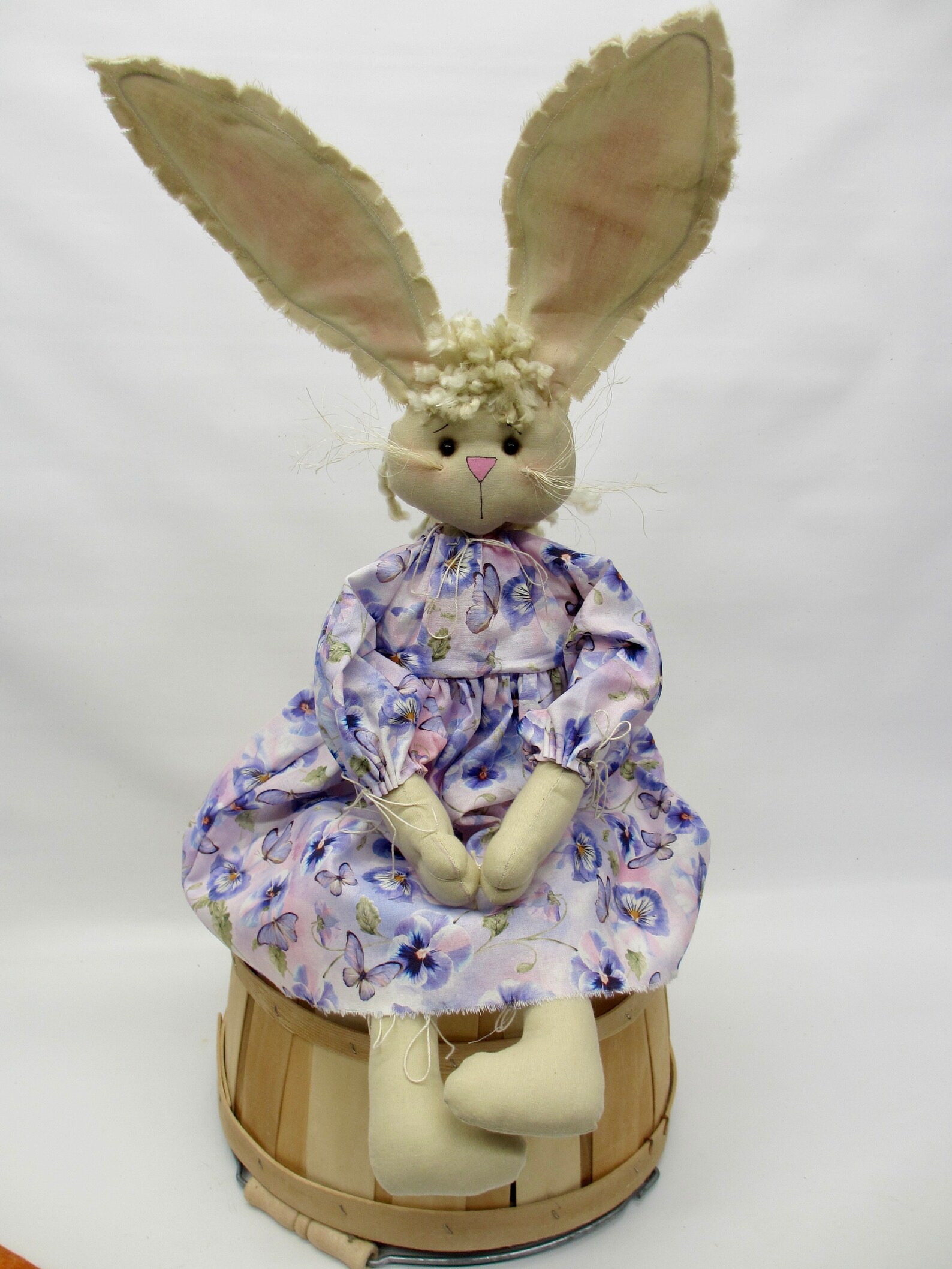 Handmade Cloth Spring Bunny Doll | Folk Art Rabbit Decor, 26 Inch - Etsy