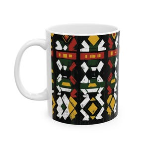 African Themed Ceramic Mug, Ethnic Design Cup, Kitchen Decor, Coffee ...