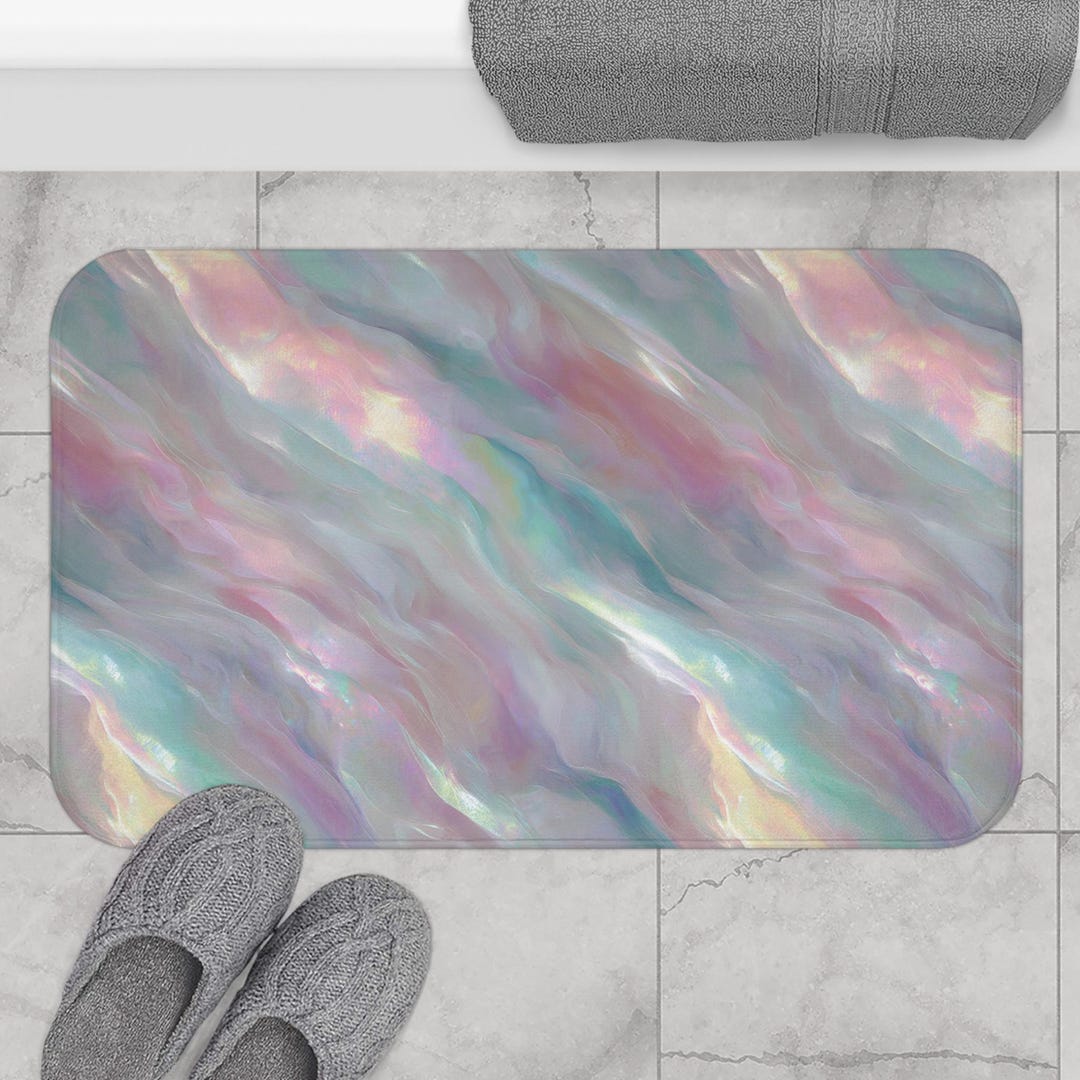 Iridescent Opal Bath Mat, Non-slip Shower Mat - Etsy