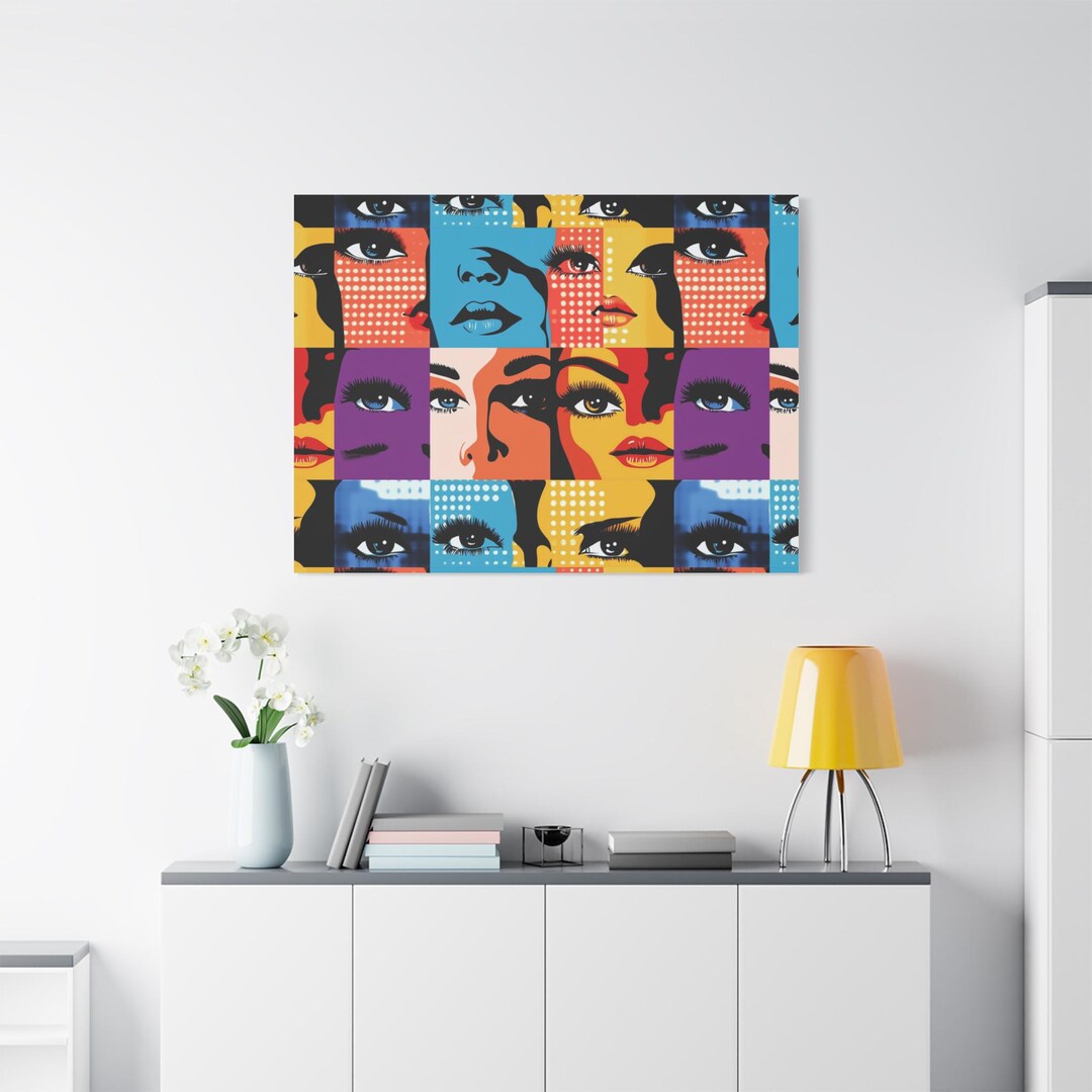 Retro Faces Matte Canvas, Wall Art Print - Etsy