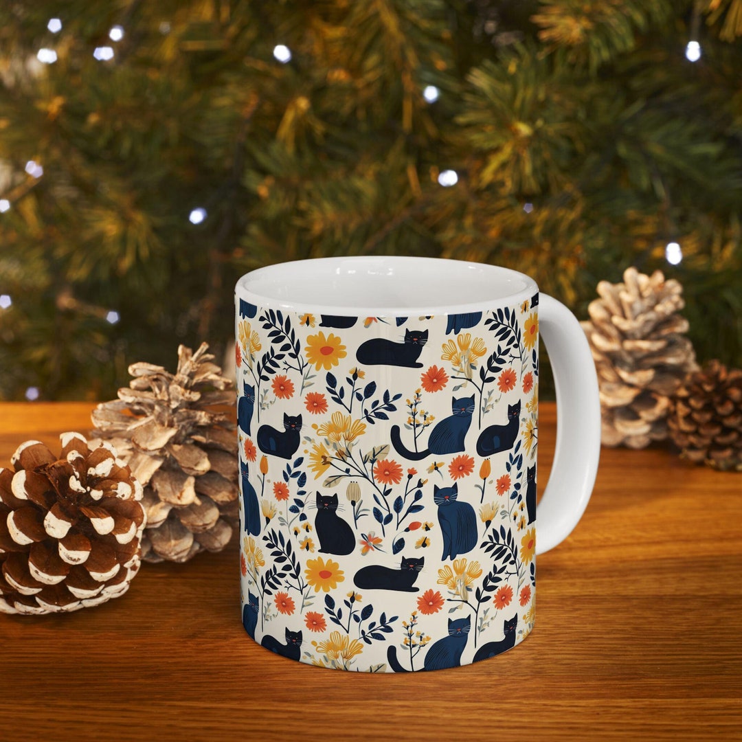 Mid Century Modern Cats Ceramic Mug, Cup - Etsy