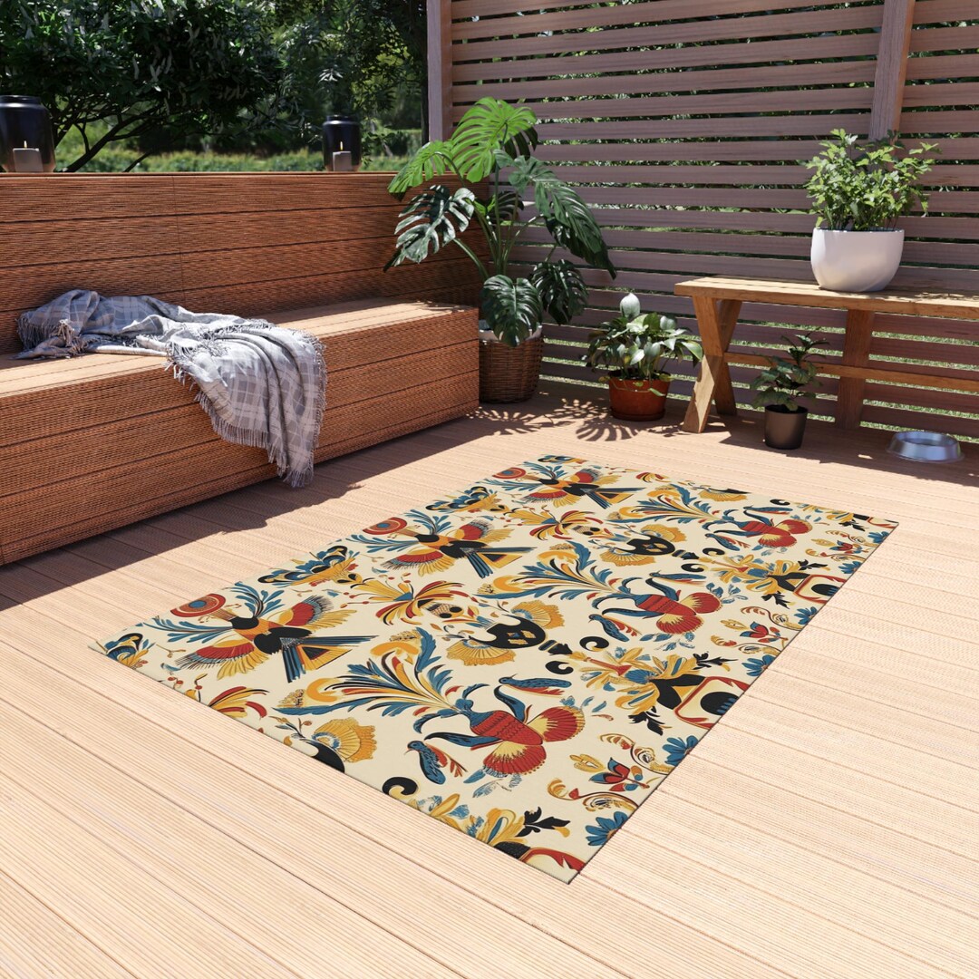 Egyptian Print Outdoor Rug, Modern Home Decor, Patio Decor, Garden Rug ...