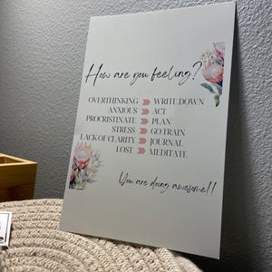 Mindfulness Printable - How Are You Feeling Reminder - Motivational ...