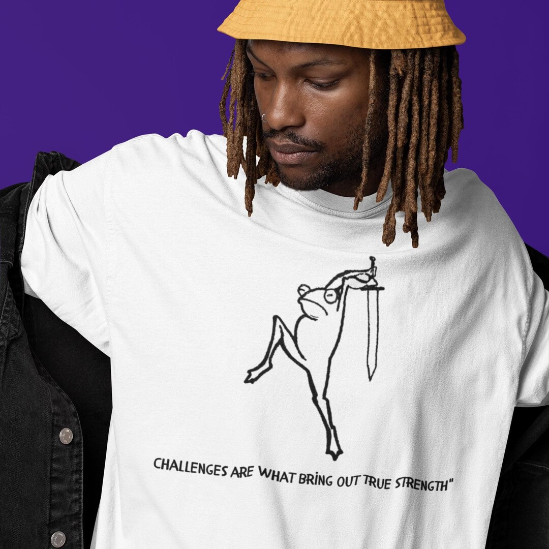 Oversized Motivational Frog T-shirtfunny Sword Meme Tee,aesthetic ...