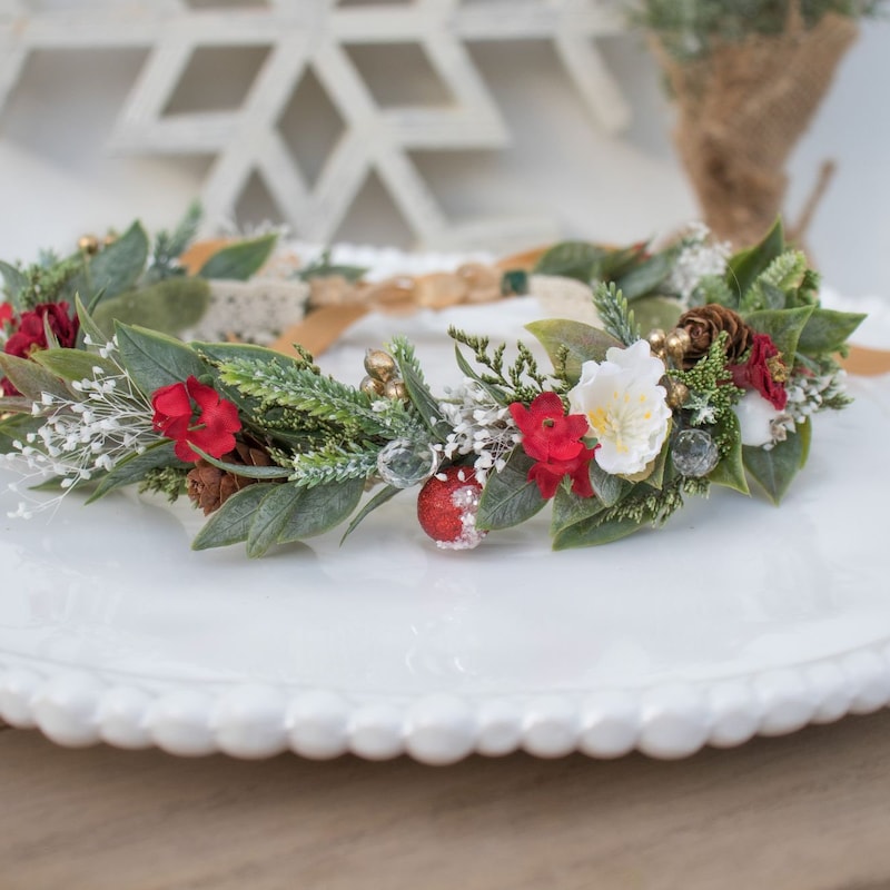 Christmas Flower Crown - Etsy