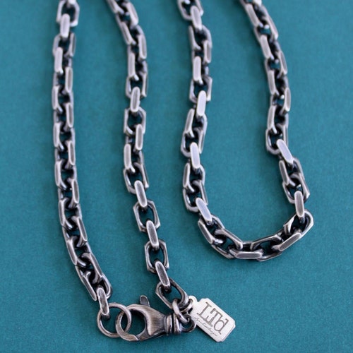 Mens Heavy Sterling Silver Chain Necklace - Etsy