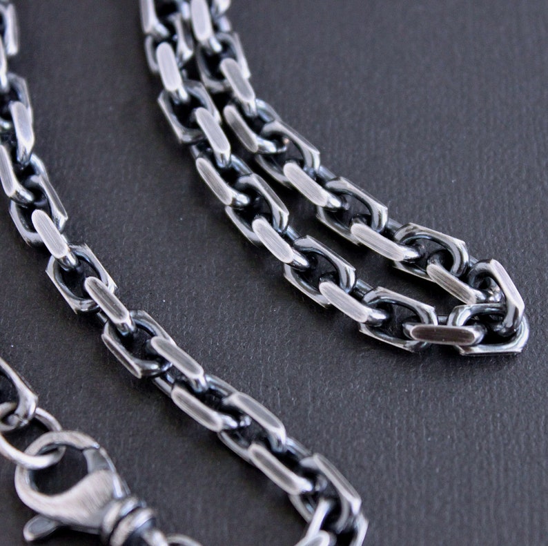 Mens Heavy Sterling Silver Chain Necklace - Etsy Mens Heavy Sterling Silver Chain Necklace - Etsy