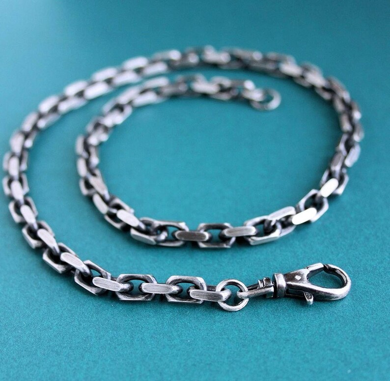 Mens Heavy Sterling Silver Chain Necklace Mens Rugged | Etsy