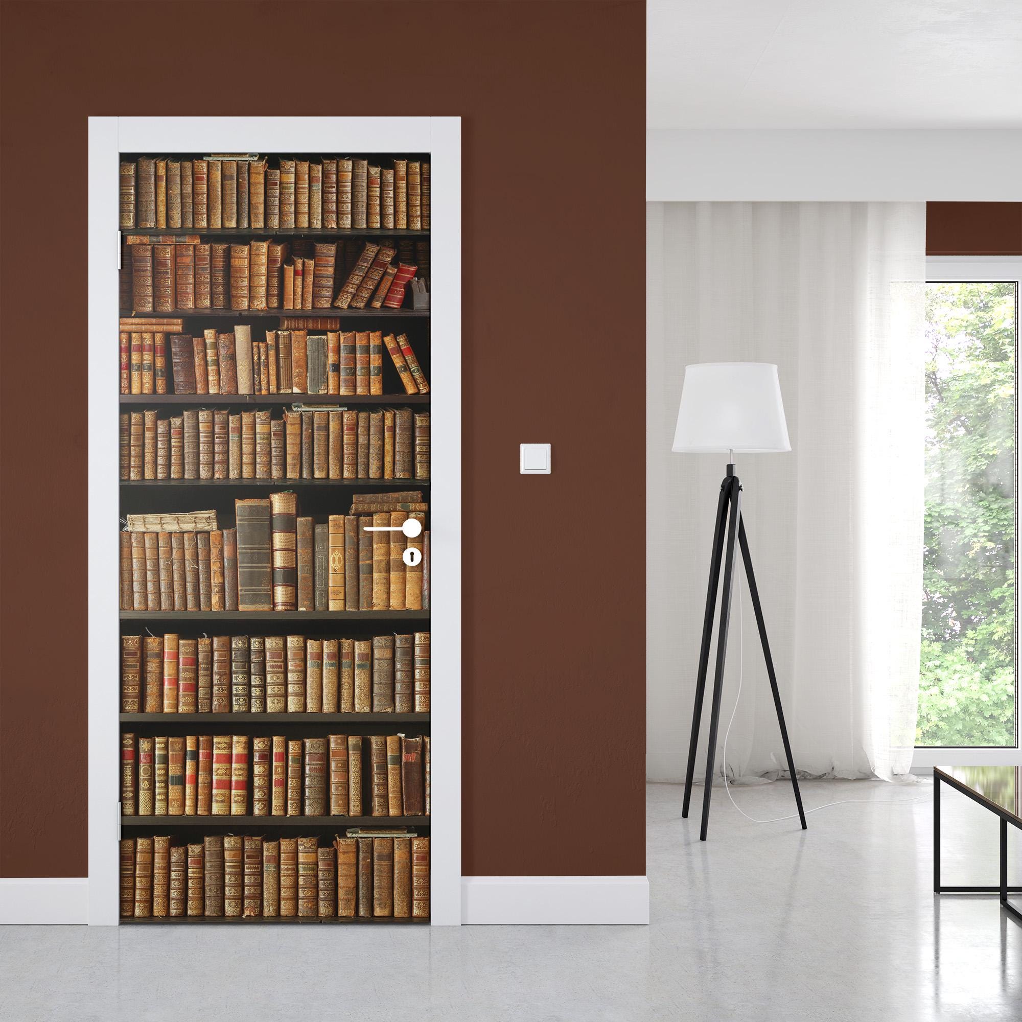 Old Bookshelf Door Mural, Book Lovers, Book Shelf, Door Decal, Reading ...
