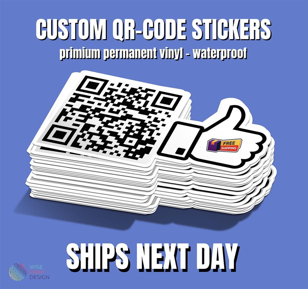 Custom Vinyl QR Code Stickers, Die Cut QR Code Stickers, QR Code ...