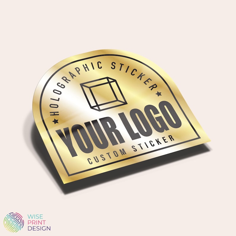 Custom Gold Metallic Logo Stickers: Die Cut, Waterproof - Etsy