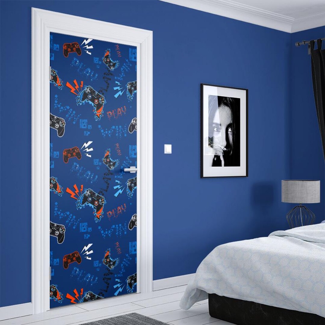 Gaming Console Door Mural: Self-adhesive Kids Room Decor - Etsy