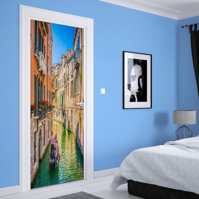 Venice Canal Door Mural: 3D Gondola Wall Decal - Etsy