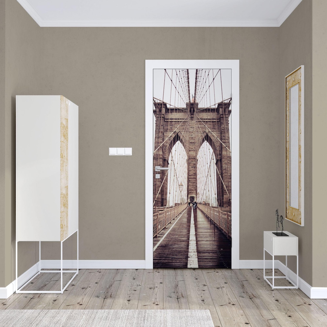 Brooklyn Bridge Door Mural: Self-adhesive Vinyl Sticker - Etsy