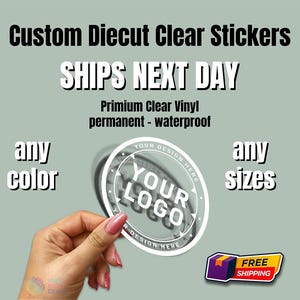 Custom Clear Logo Stickers: Die Cut, Waterproof, Transparent - Etsy