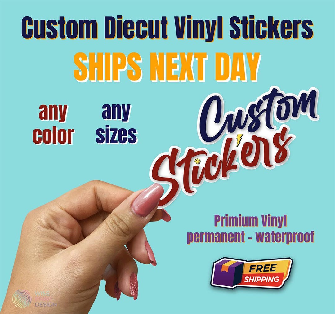 Custom Die Cut Vinyl Stickers: Logo, Waterproof - Etsy