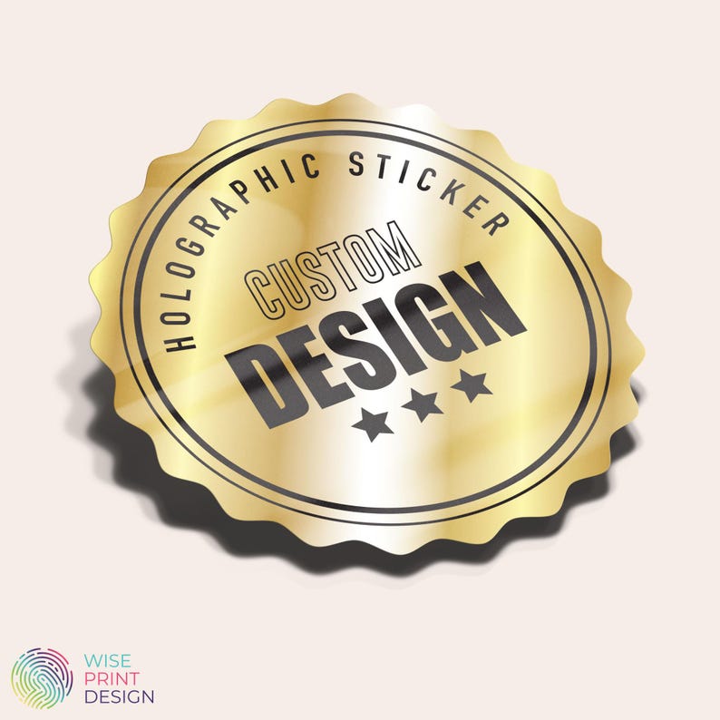 Custom Gold Metallic Logo Stickers: Die Cut, Waterproof - Etsy