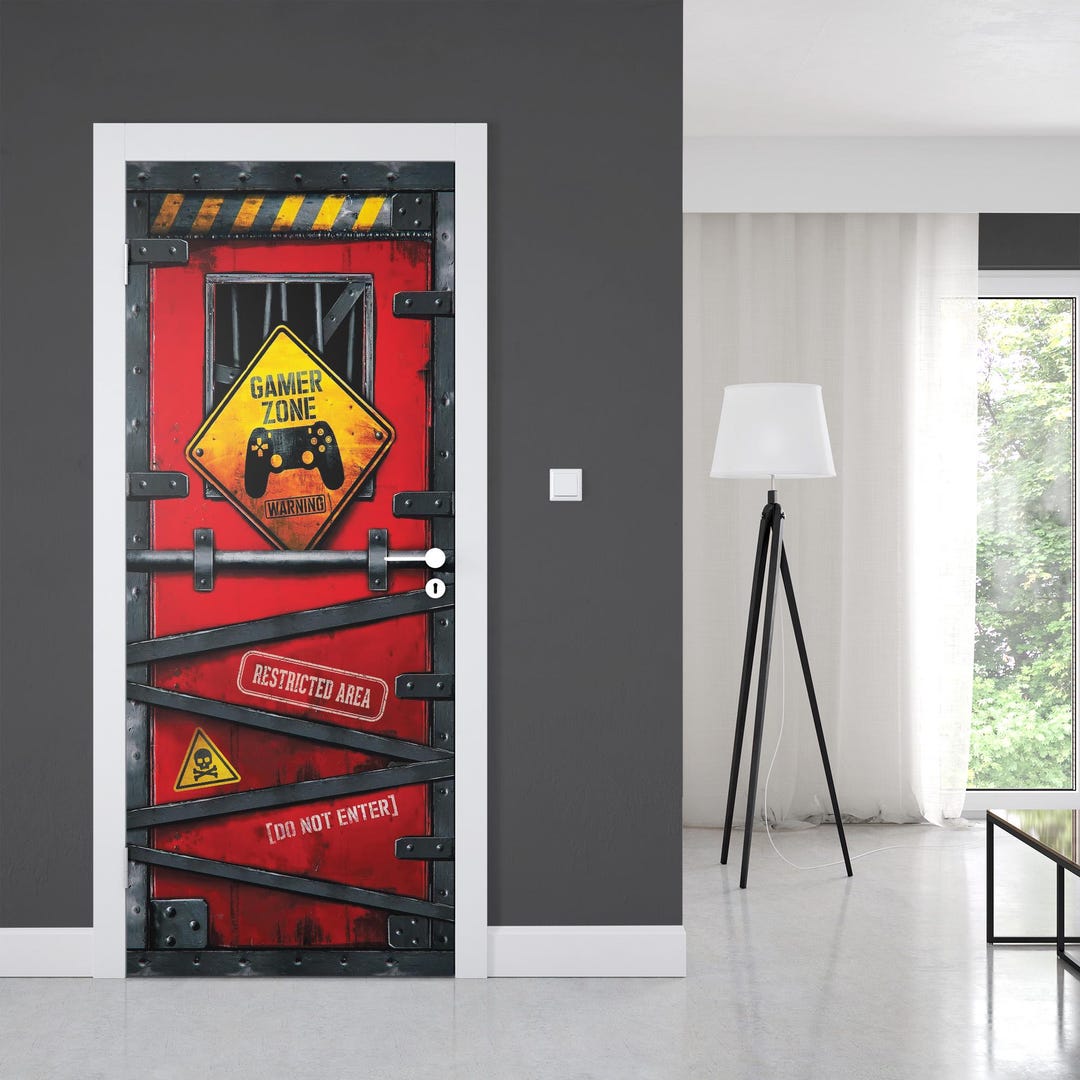 Gamer Zone Door Mural: Self-adhesive Kids Room Decor - Etsy