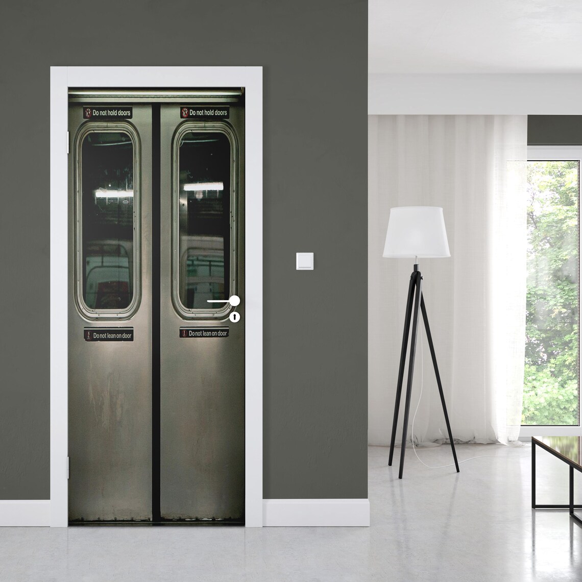 Subway Wagon Door Mural, Metro Door Decal, Wall Sticker, Home Decor ...